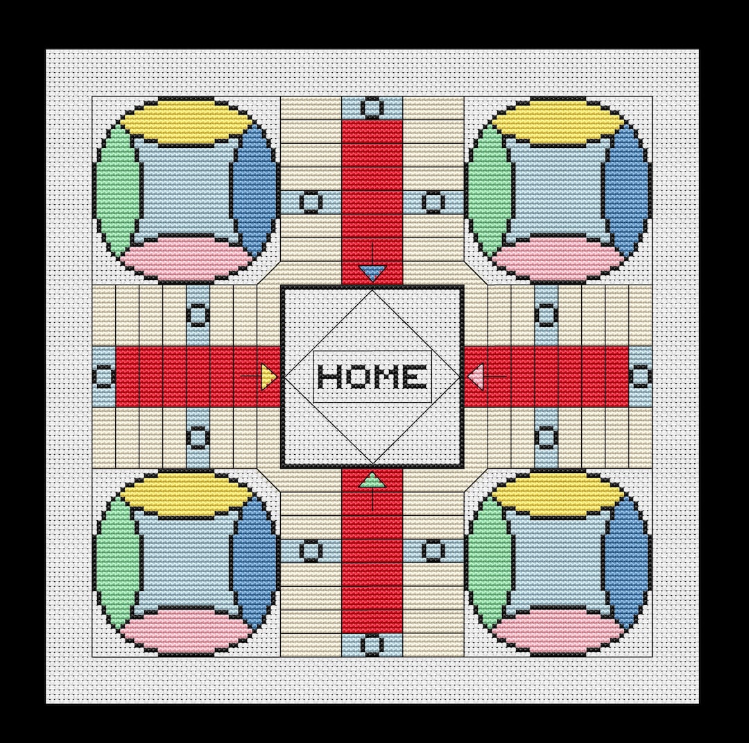 Parcheesi Game Board Cross-stitch, DIY Kit - Etsy