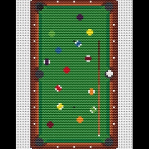 Pool/billiard Table DIY Cross-stitch Kit - Etsy