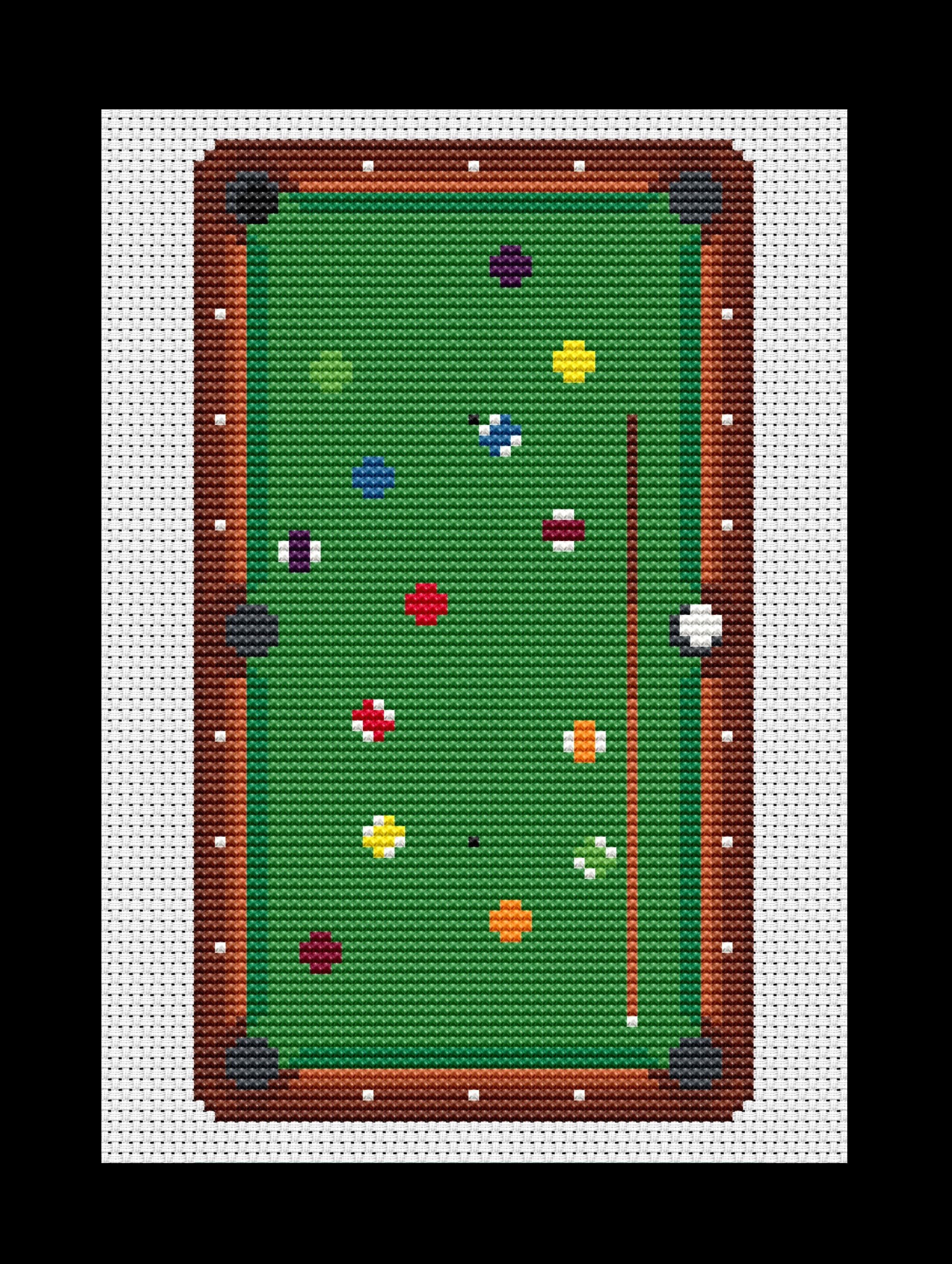 Pool/billiard Table DIY Cross-stitch Kit - Etsy