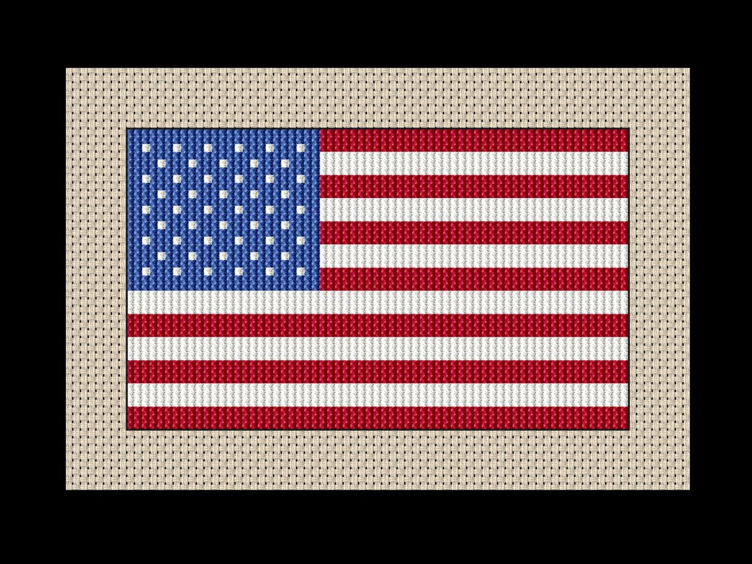 USA Flag PDF Cross-stitch, Instant Digital Download - Etsy