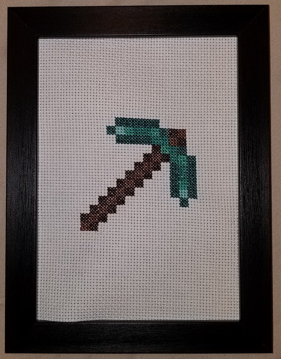 Pixel Art De La Pioche Minecraft Personnage Minecraft Avec Pioche à