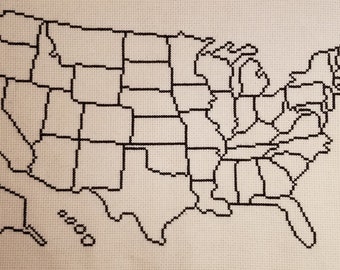 Usa Map Cross Stitch - Etsy