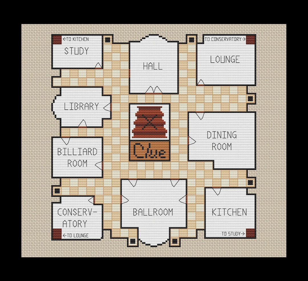 Clue Game Board Cross-stitch, Digital PDF Instant Download - Etsy