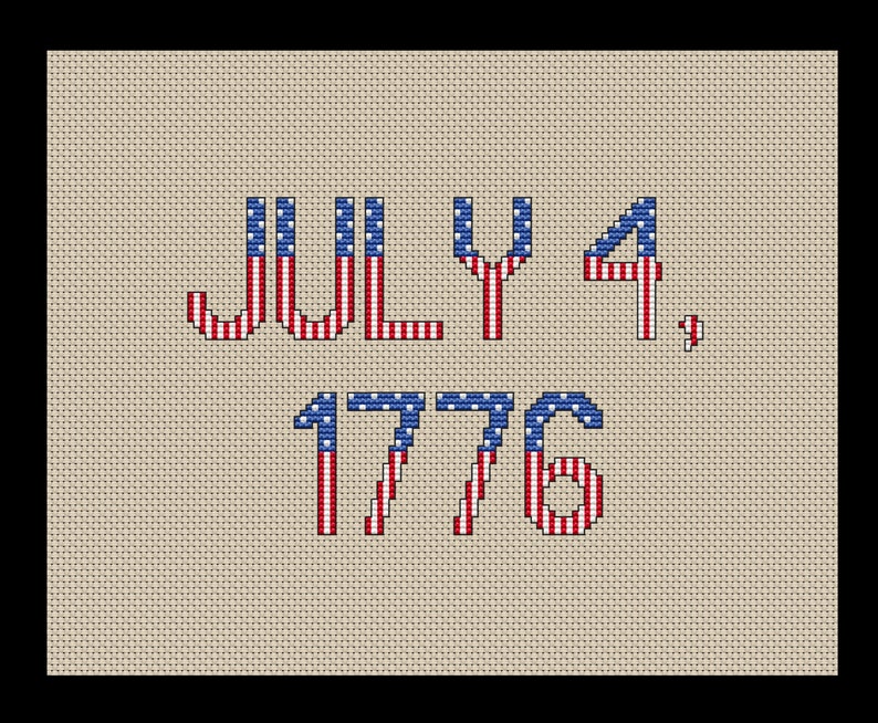 July 4, 1776 Cross-stitch Pattern, Instant Digital Download - Etsy