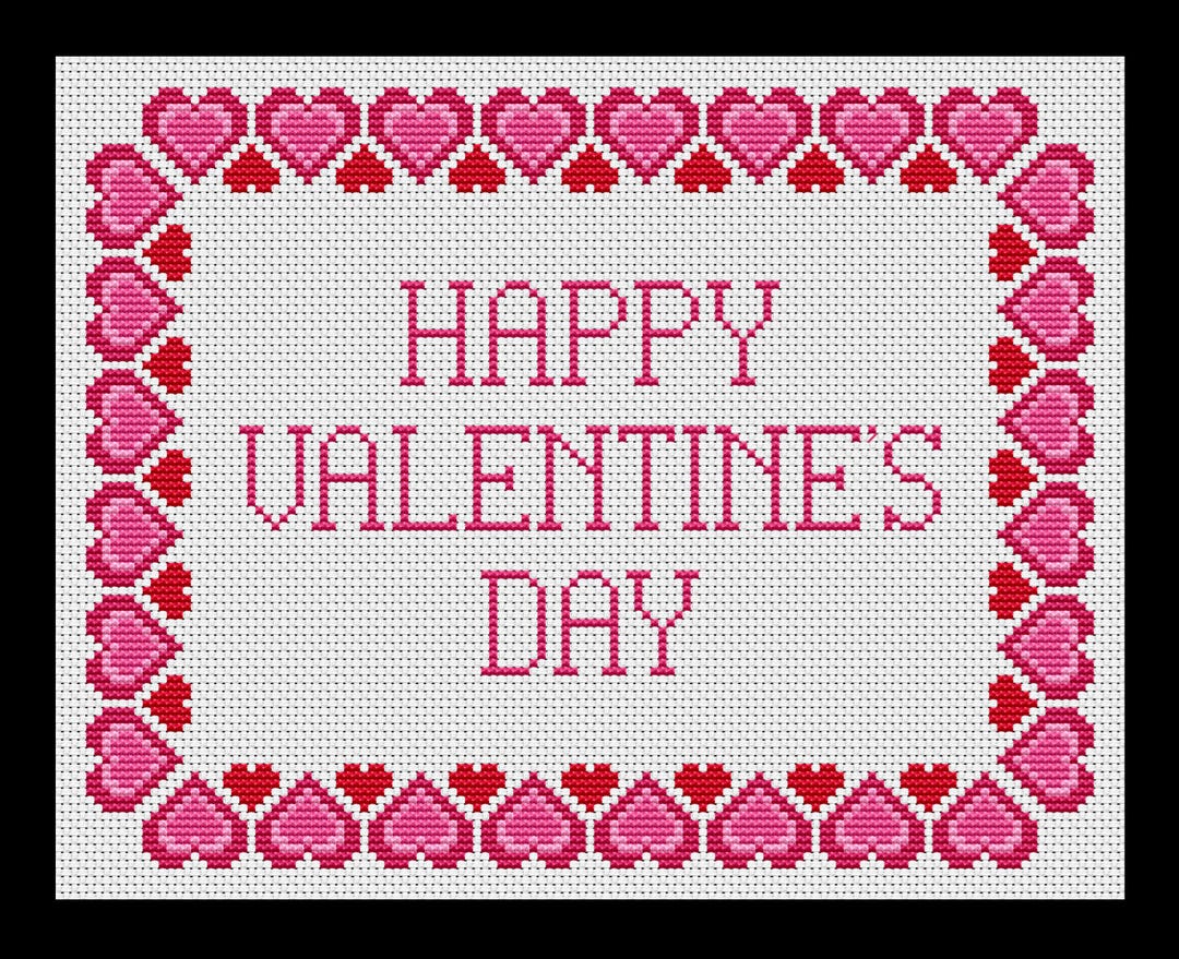 Valentine Layered Hearts PDF Cross-stitch, Instant Digital Download - Etsy
