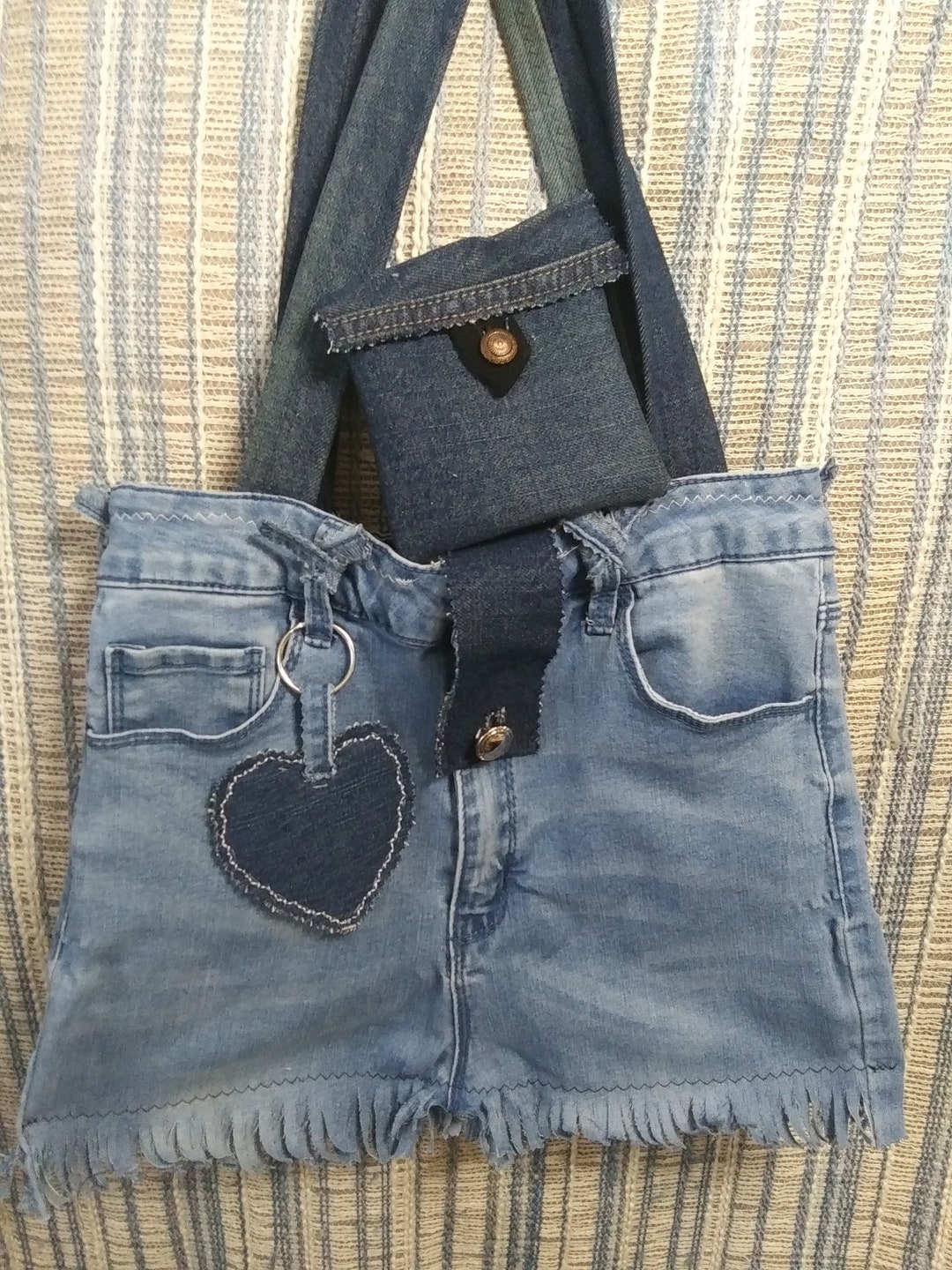 Handmade Denim Bag With Matching Accessory Pouch. - Etsy