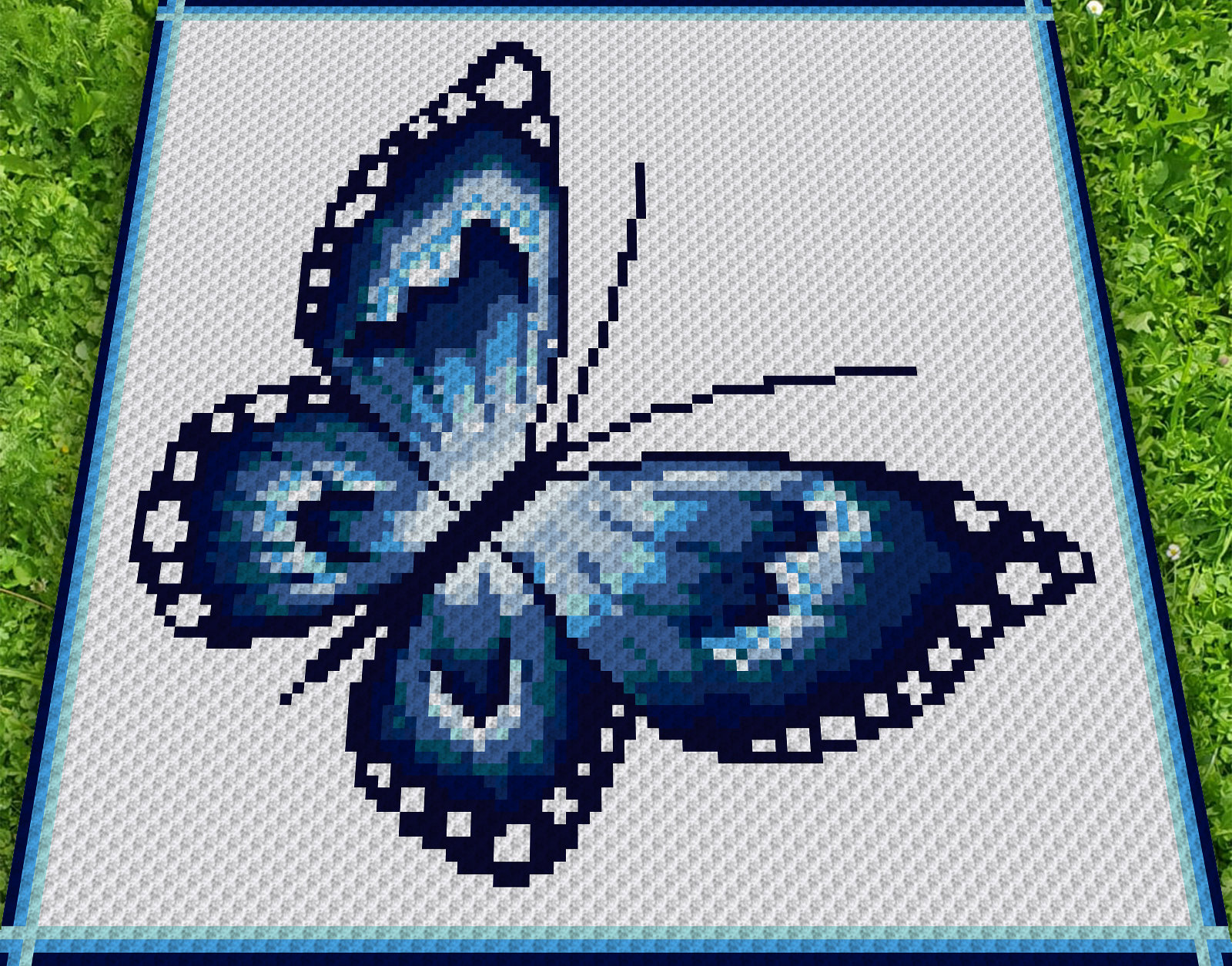 MORPHO BUTTERFLY Graph for Crochet C2c Blanket C2C Written - Etsy
