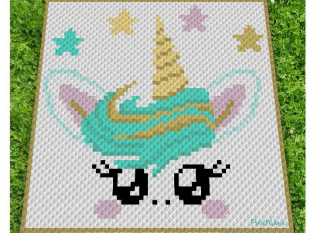 UNICORN - Graph for Crochet C2c Blanket, C2C, Written & Color Blocked ...