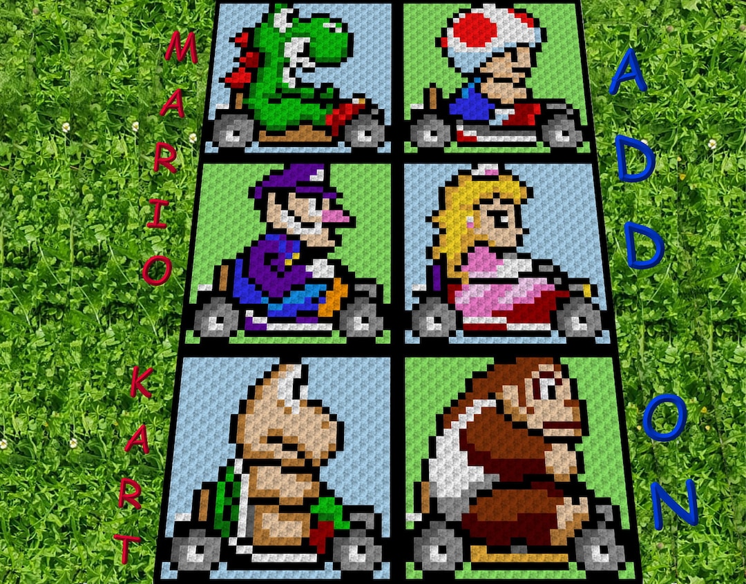 MARIO KART - ADD on - Super Mario Inspired Graph for Blanket, C2C ...