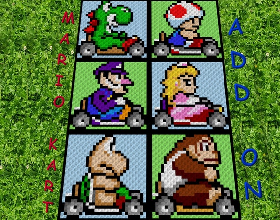 MARIO KART ADD on Super Mario Inspired Graph for Blanket - Etsy