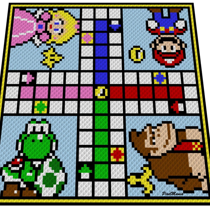 LUDO SUPER MARIO - C2c Graph - Etsy