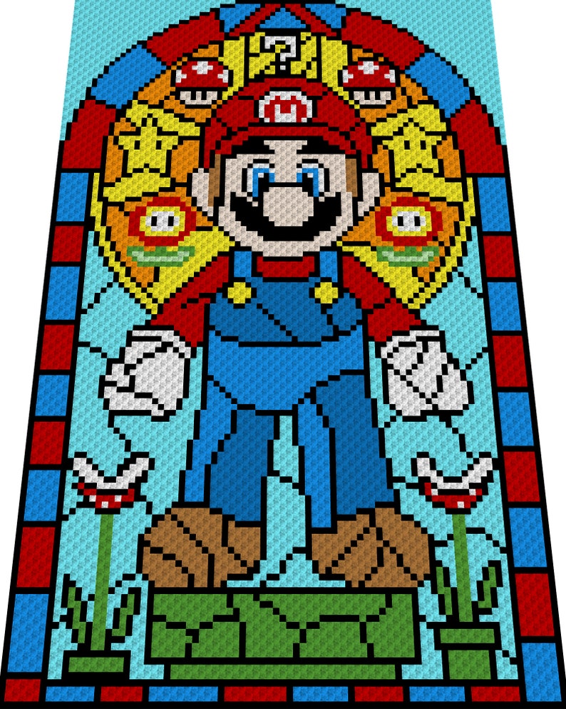 SUPER MARIO Stainted Glass - C2c Graph - Etsy Canada