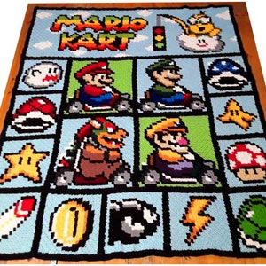 MARIO KART - Inspired Graph for Blanket or Pillows, C2C, Written ...
