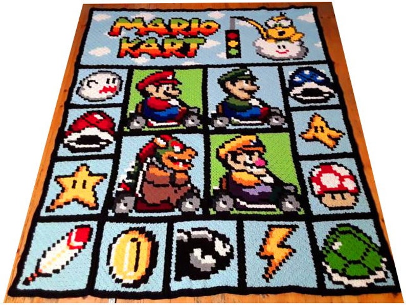 MARIO KART Inspired Graph for Blanket or Pillows C2C - Etsy