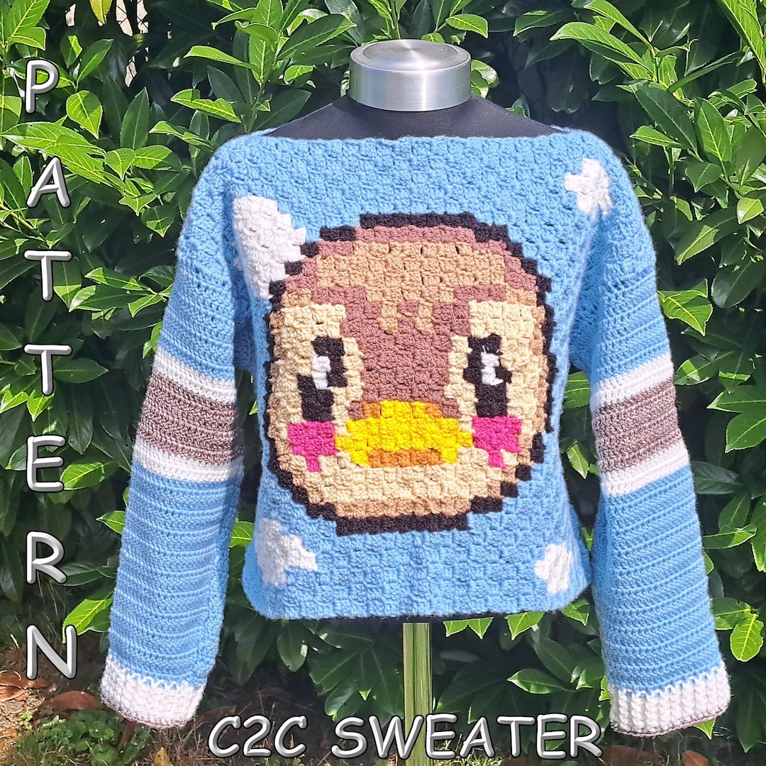 CROCHET PATTERN * SWEATER Molly * C2c Duck Sweater - Etsy