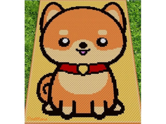 SHIBA INU Graph for Crochet C2c Blanket C2C Written & - Etsy