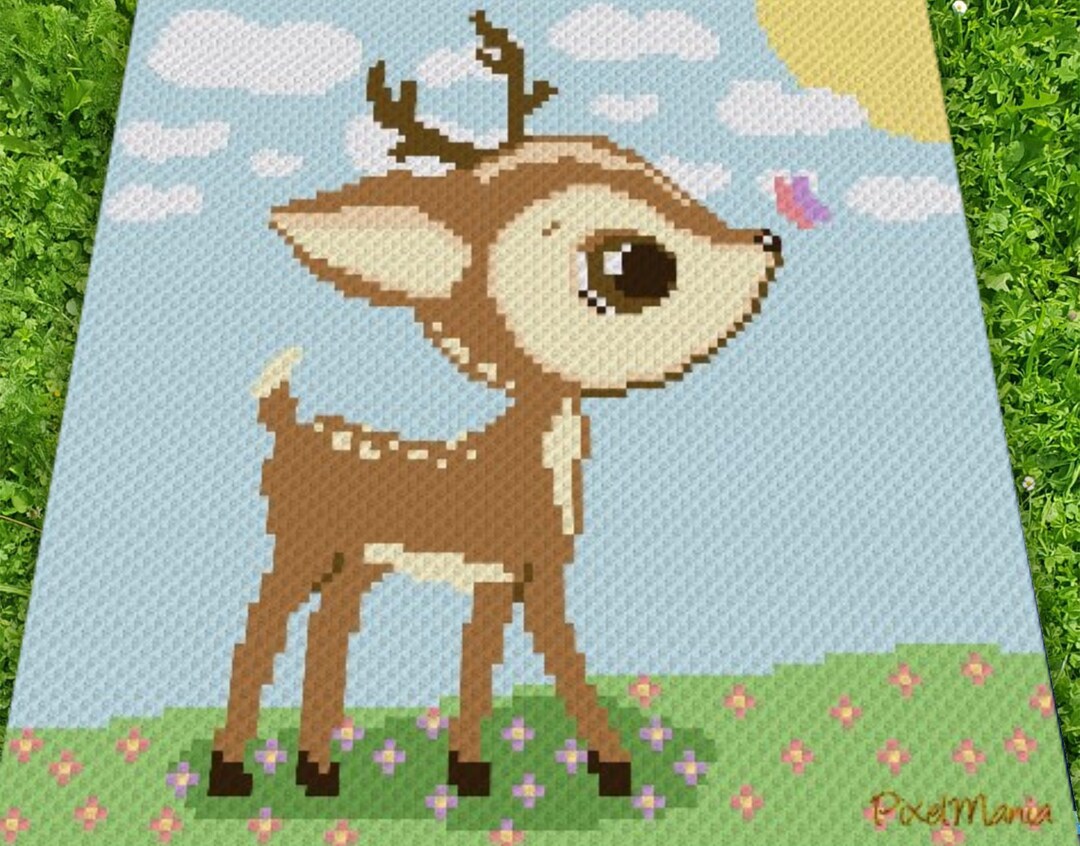 DEER - Graph for Crochet C2c Blanket, Written & Color Blocked ...