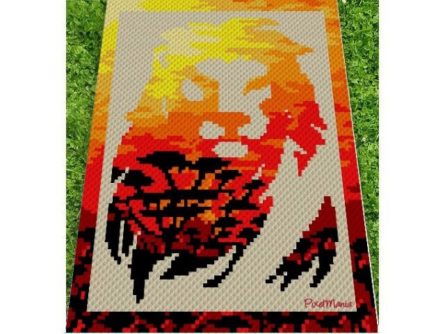 LION Graph for Crochet C2c Blanket C2C Written & Color - Etsy
