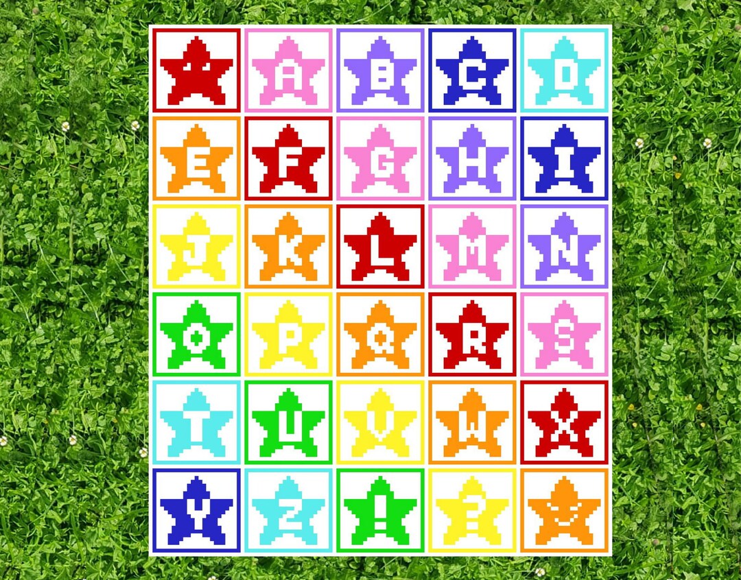 ABC RAINBOW STARS - Graph for Crochet C2c Blanket, C2C, Written ...