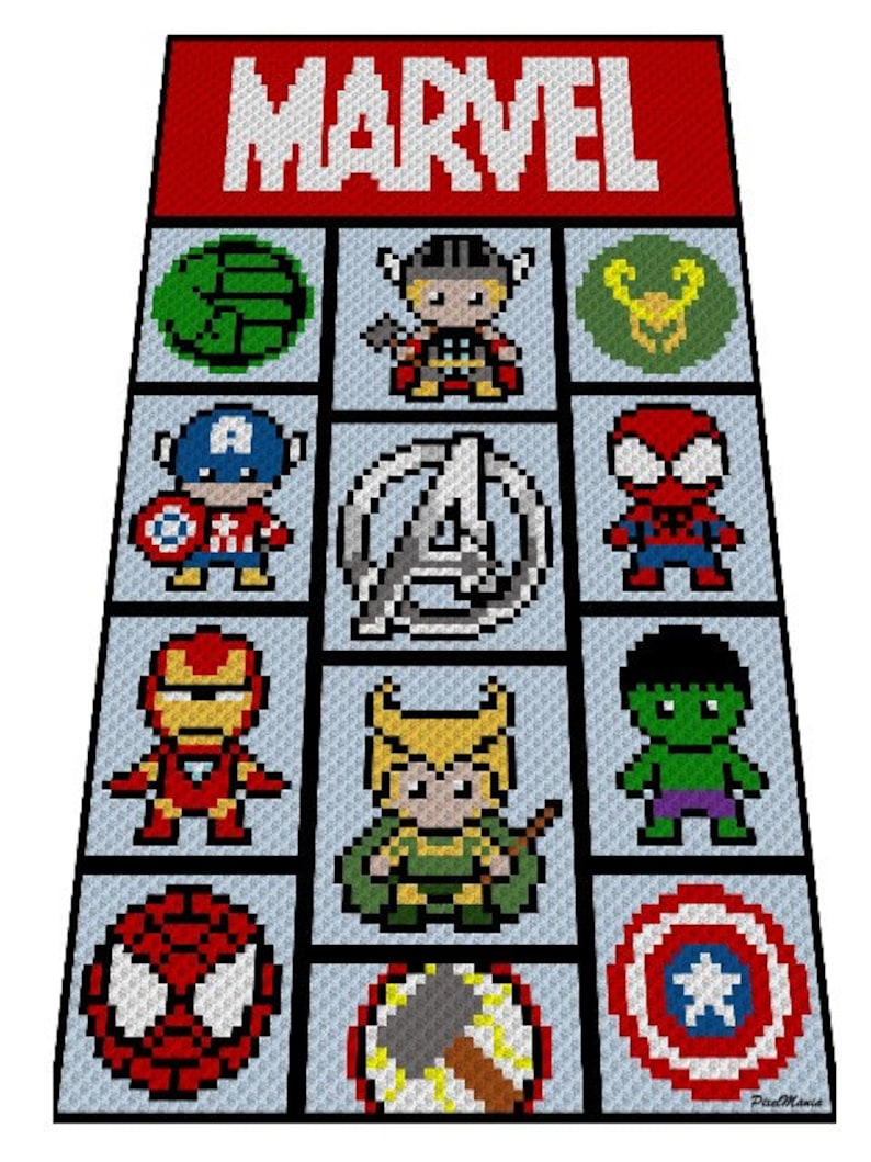 AVENGERS C2C Graph for Crochet Blanket - Etsy