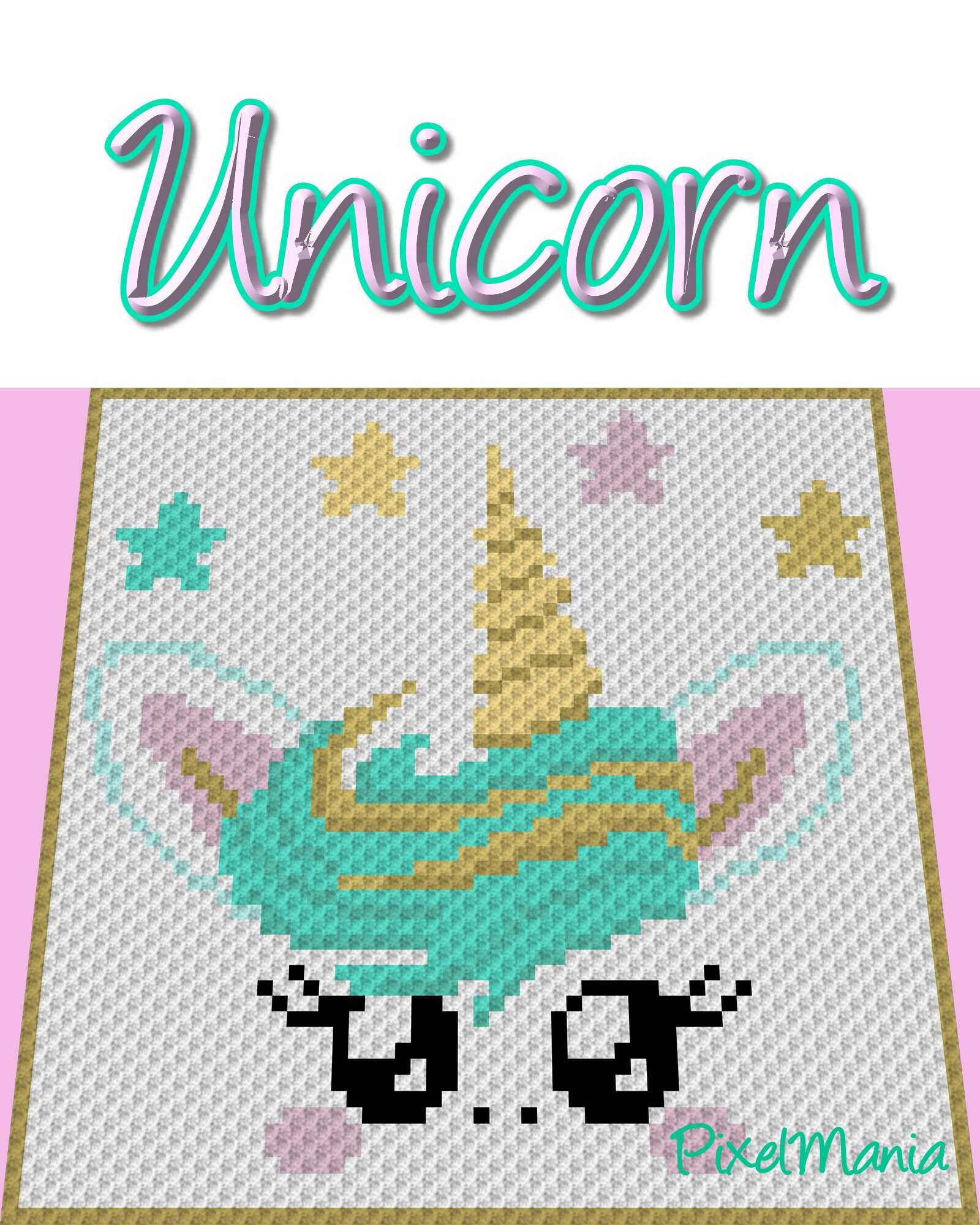 UNICORN - Graph for Crochet C2c Blanket, C2C, Written & Color Blocked ...