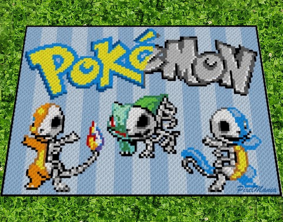 Pokémon SKELETON Inspired Blanket, Crochet Graph for Blanket, C2C ...