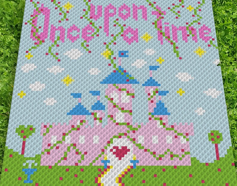 ONCE UPON A TIME Castle Graph for Crochet C2c Blanket, C2C, Written ...