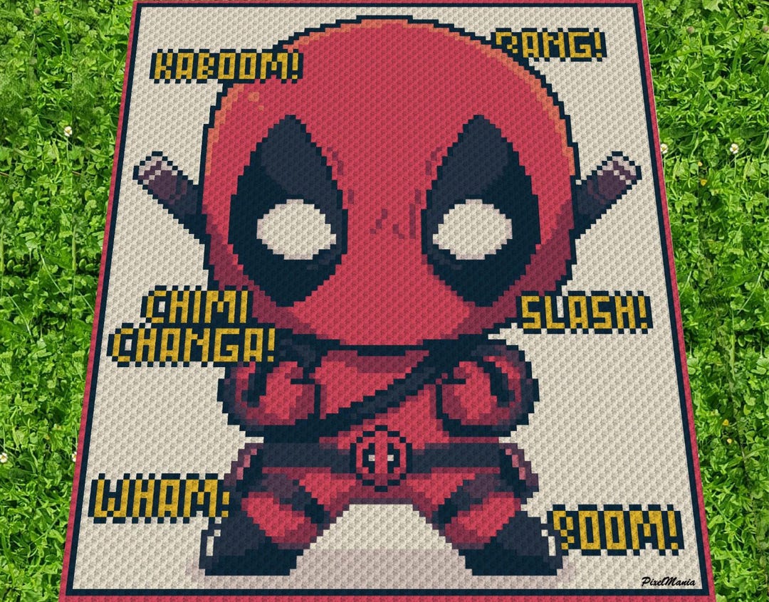 DEADPOOL Chibi - Graph for C2C Blanket - Etsy