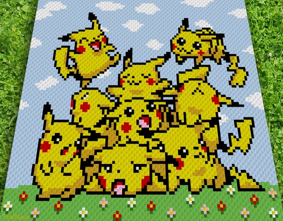 PIKACHUS Pokémon Inspired Blanket Graph for a C2c Crochet - Etsy