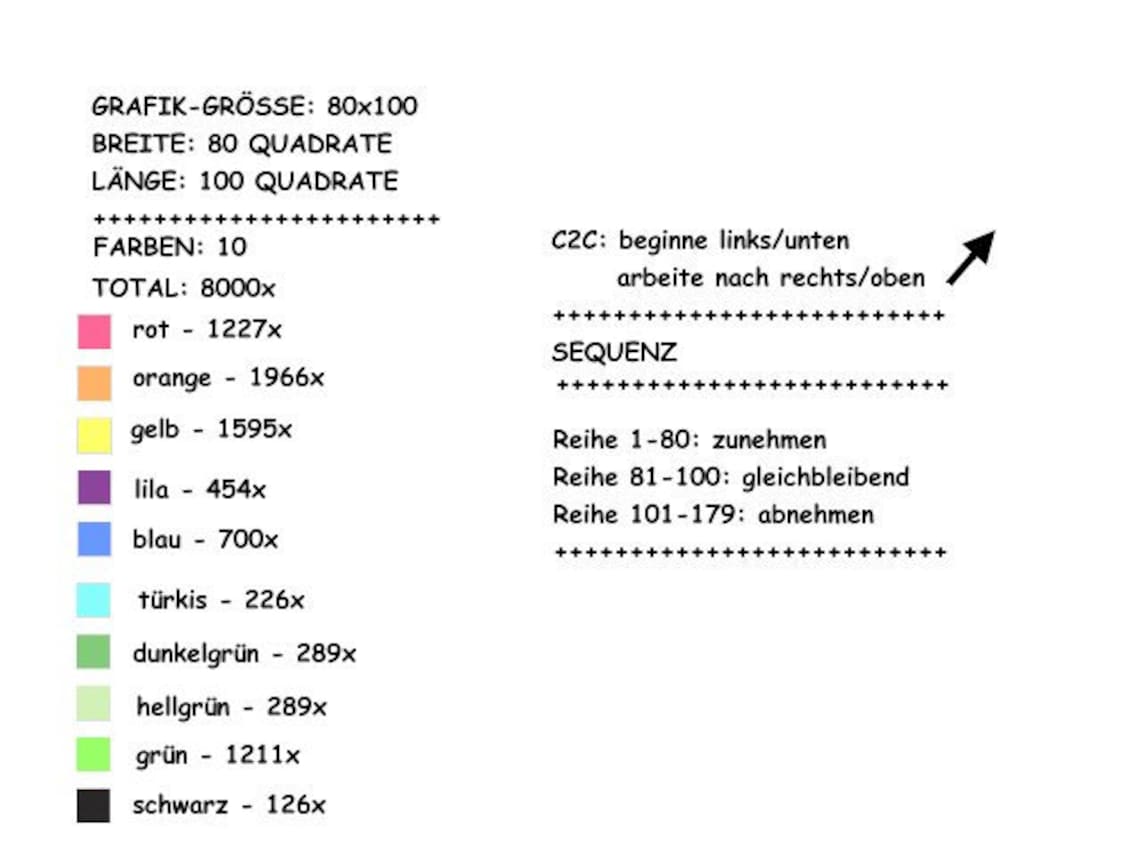 RAINBOW STAR Graph for Crochet C2c Blanket C2C Written & - Etsy