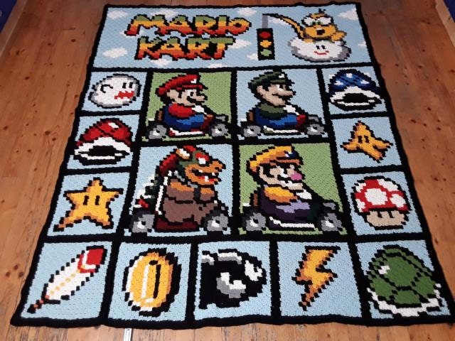 MARIO KART Inspired Graph for Blanket or Pillows C2C | Etsy