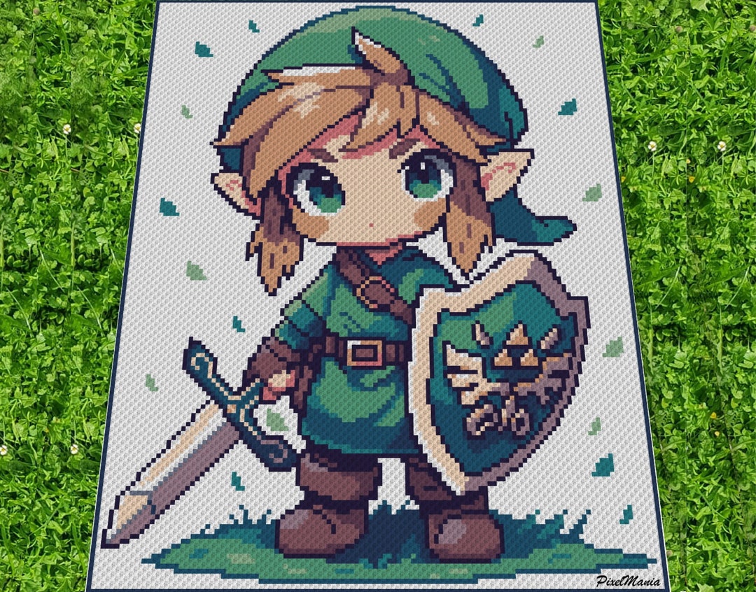 LINK - the Legend of Zelda Inspired Graph for C2C Blanket - Etsy