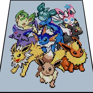 EEVEELUTION Inspired Graph for C2C Blanket - Etsy