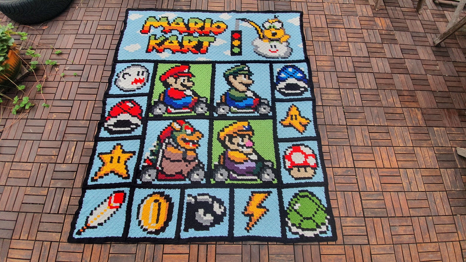 MARIO KART - Inspired Graph for Blanket or Pillows, C2C, Written ...