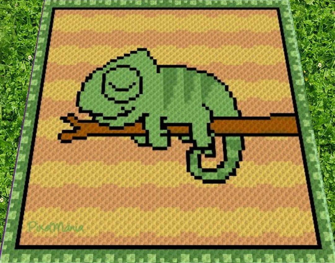 CHAMELEON - Graph for Crochet C2c Blanket, C2C, Written & Color Blocked ...