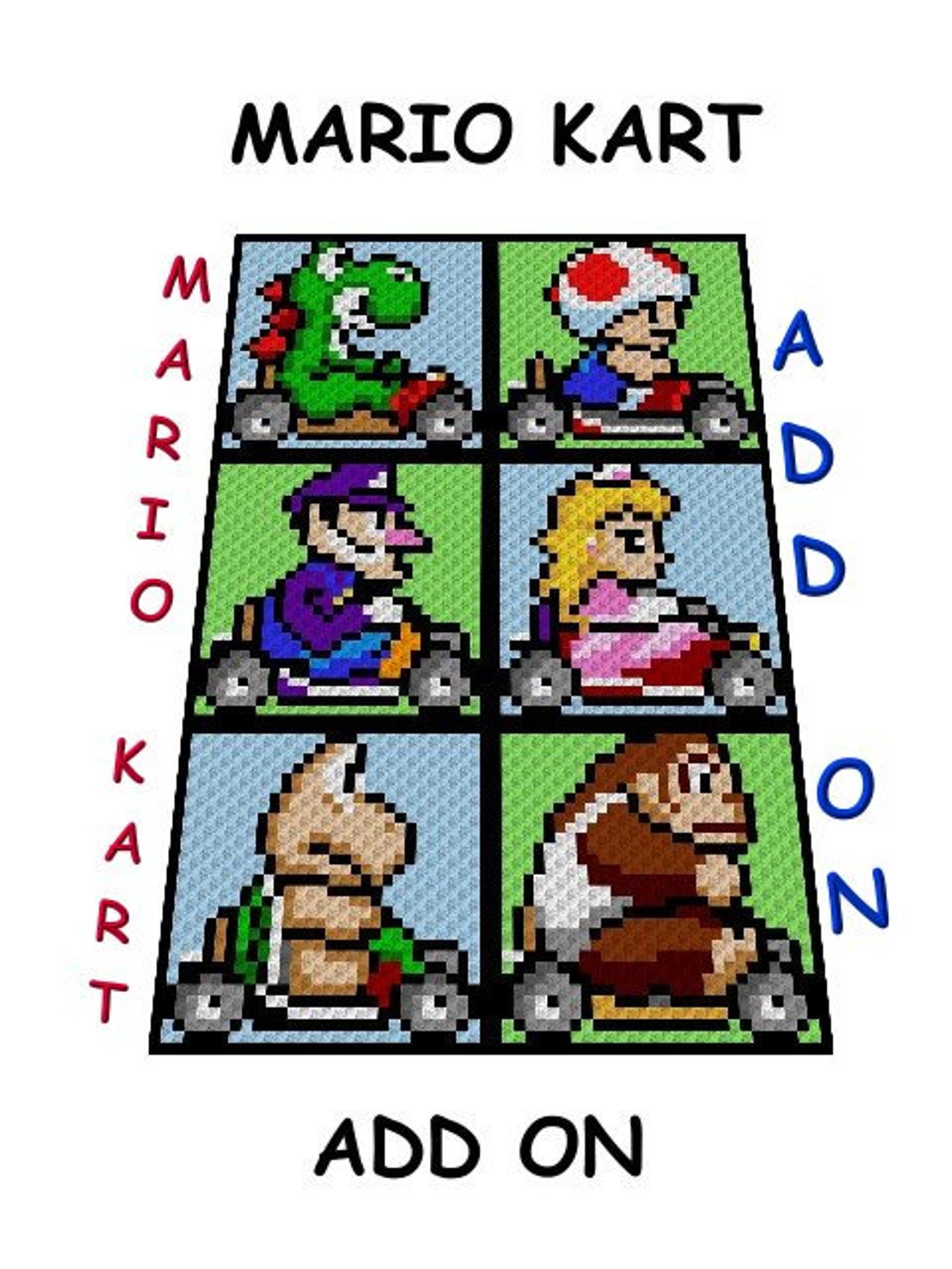 Extansiion Pack 2 MARIO KART XXL Blanket Super Mario Inspired Graph for ...