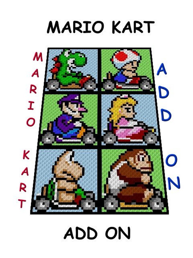 MARIO KART Inspired Graph for Blanket or Pillows C2C | Etsy