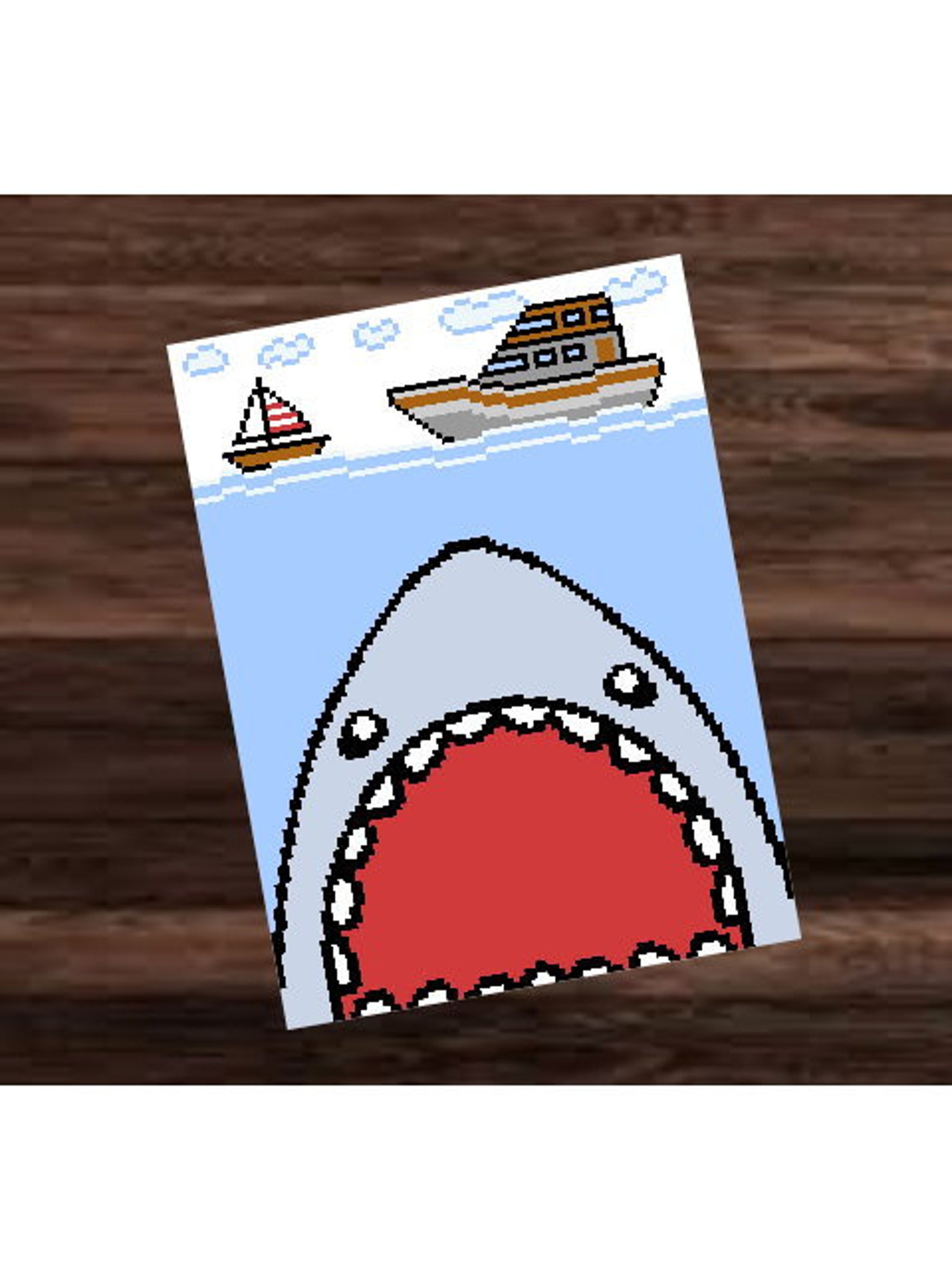 SHARK - Crochet Graph for Sc Blanket, Hdc Shark Plaid, Written & Color ...