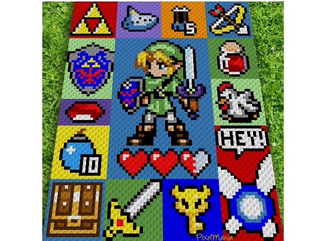 The Legend of Zelda Inspired Graph for Blanket, C2C, Written ...