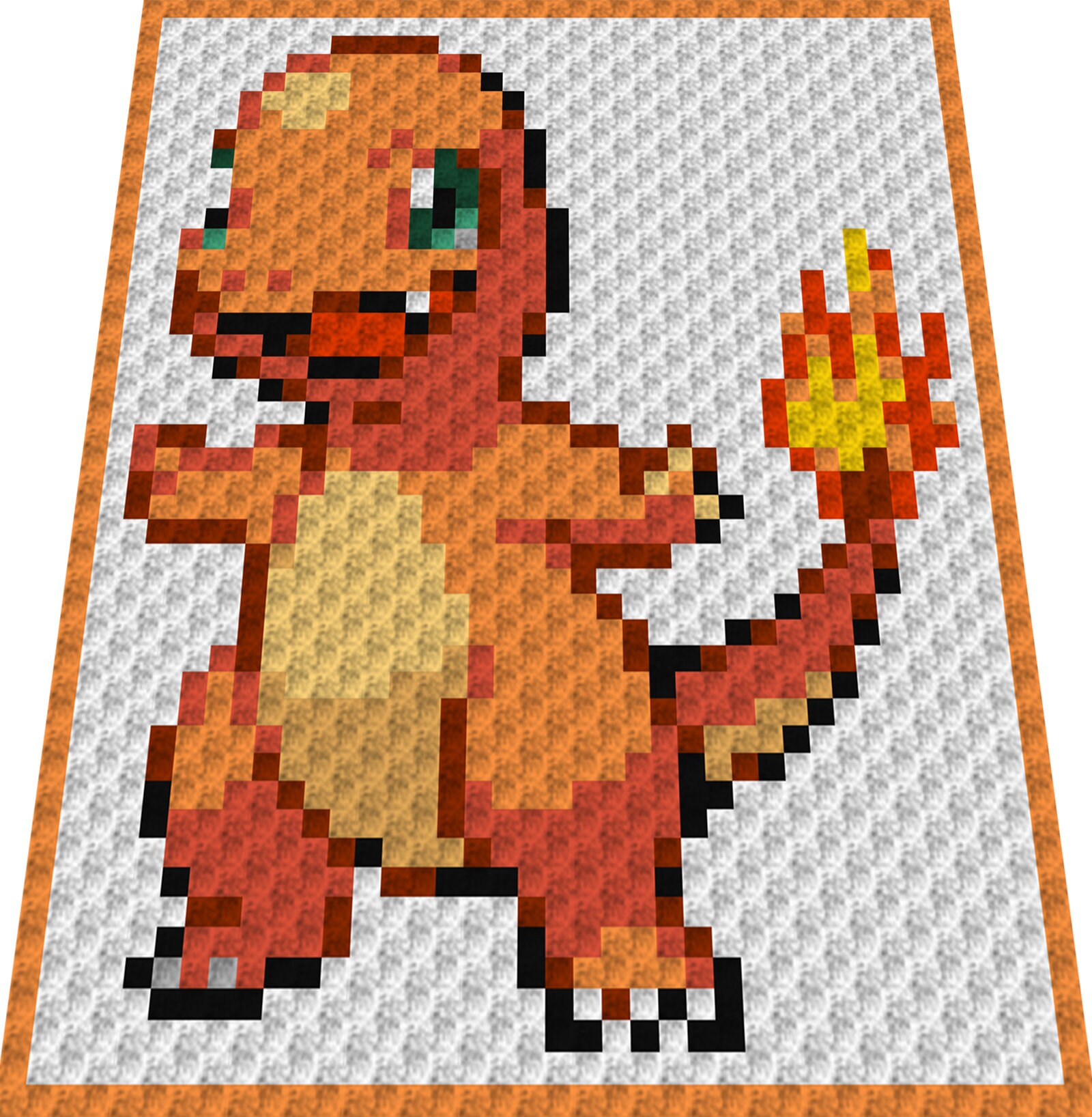 CHARMANDER POKÉMON Inspired Graph for C2C Blanket - Etsy UK
