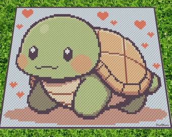 Smug Turtle Crochet Baby Blanket Graph Pattern - Etsy