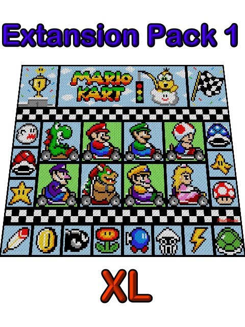 Extansiion Pack 1 MARIO KART XL Blanket Super Mario Inspired Graph for ...