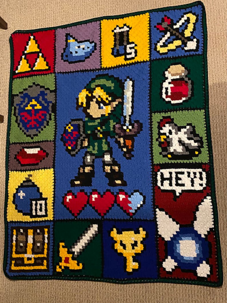 The Legend of Zelda Inspired Graph for Blanket C2C Written - Etsy