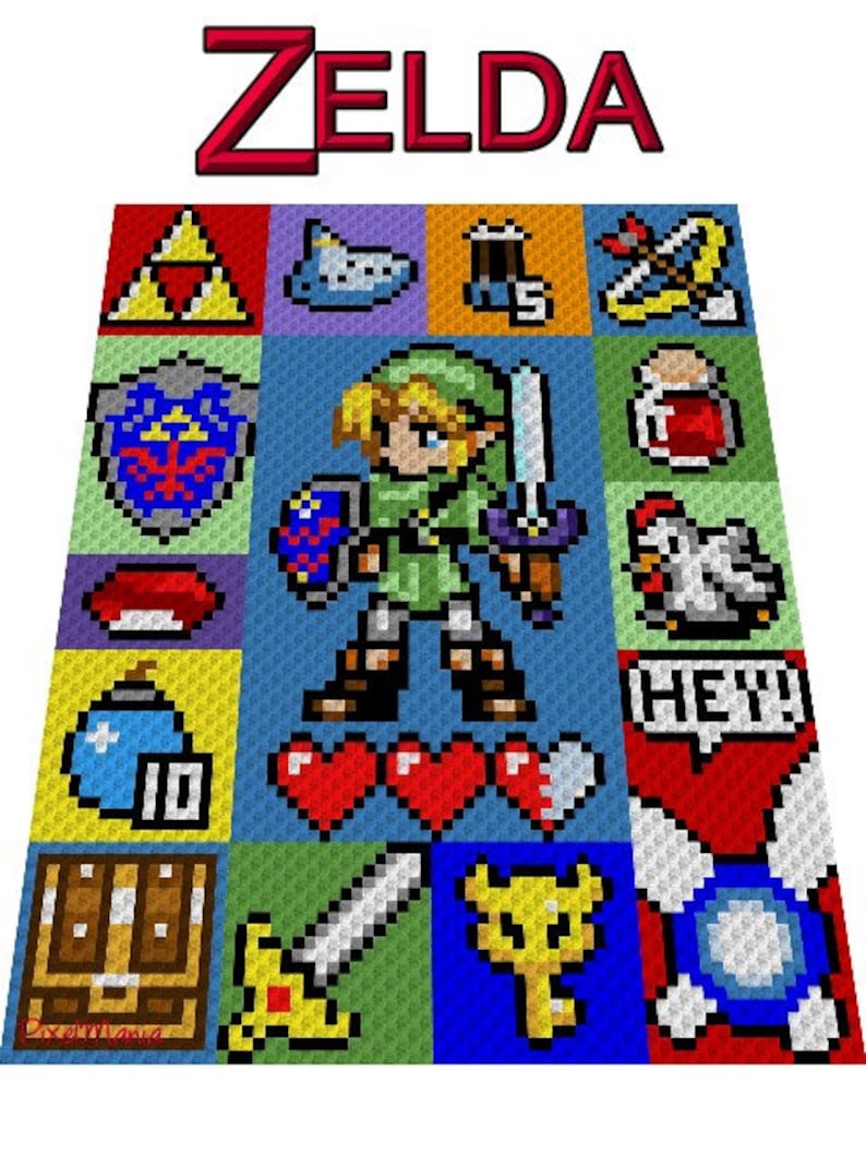 The Legend of Zelda Inspired Graph for Blanket, C2C, Written ...