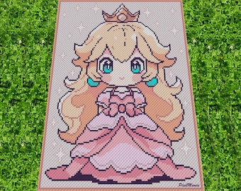 Princess Peach Super Mario Graph Instructions C2C / SC - Etsy