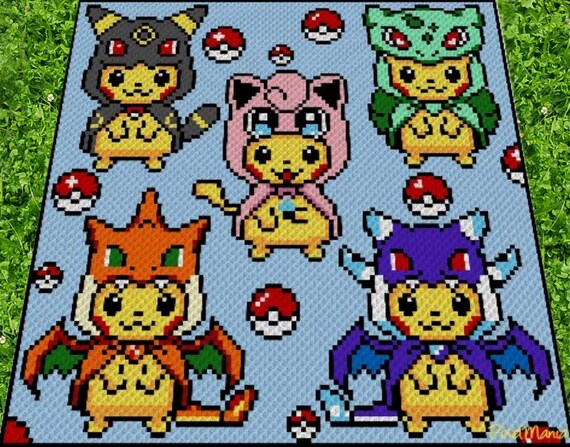 PIKACHU Costume Party Inspired Graph for Blanket or Pillows - Etsy