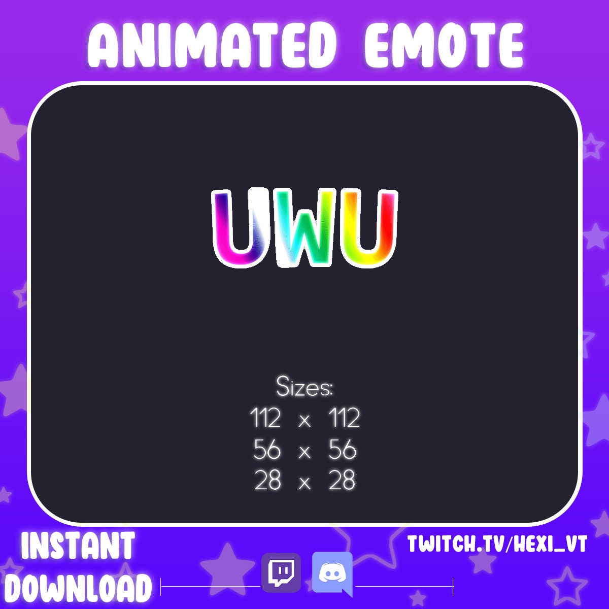 ANIMATED Rainbow Uwu Emote for Twitch Discord - Etsy