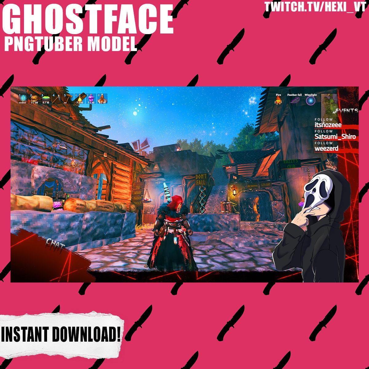 X4 Premade Pngtuber HAND-DRAWN Ghostface Avatar for Veadotube Mini ...