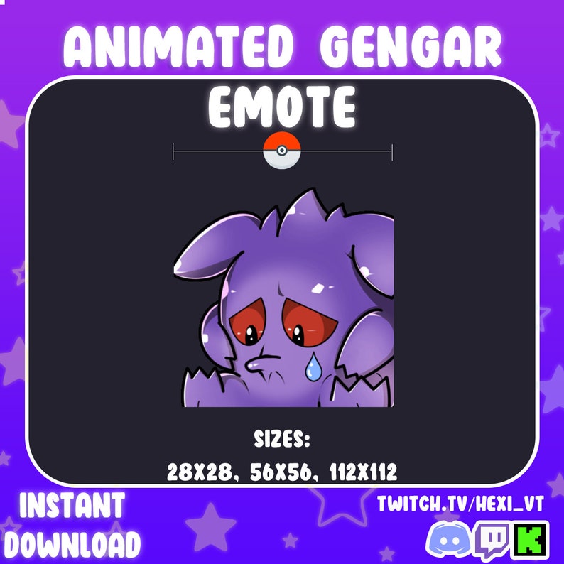 ANIMATED Gengar Sadge Emote for Twitch/discord & Kick - Etsy