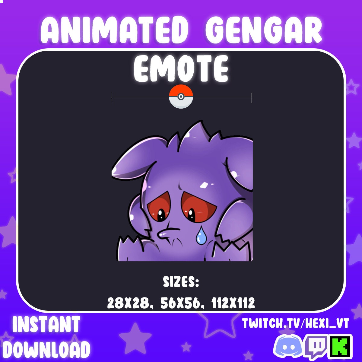 ANIMATED Gengar Sadge Emote for Twitch/discord & Kick - Etsy